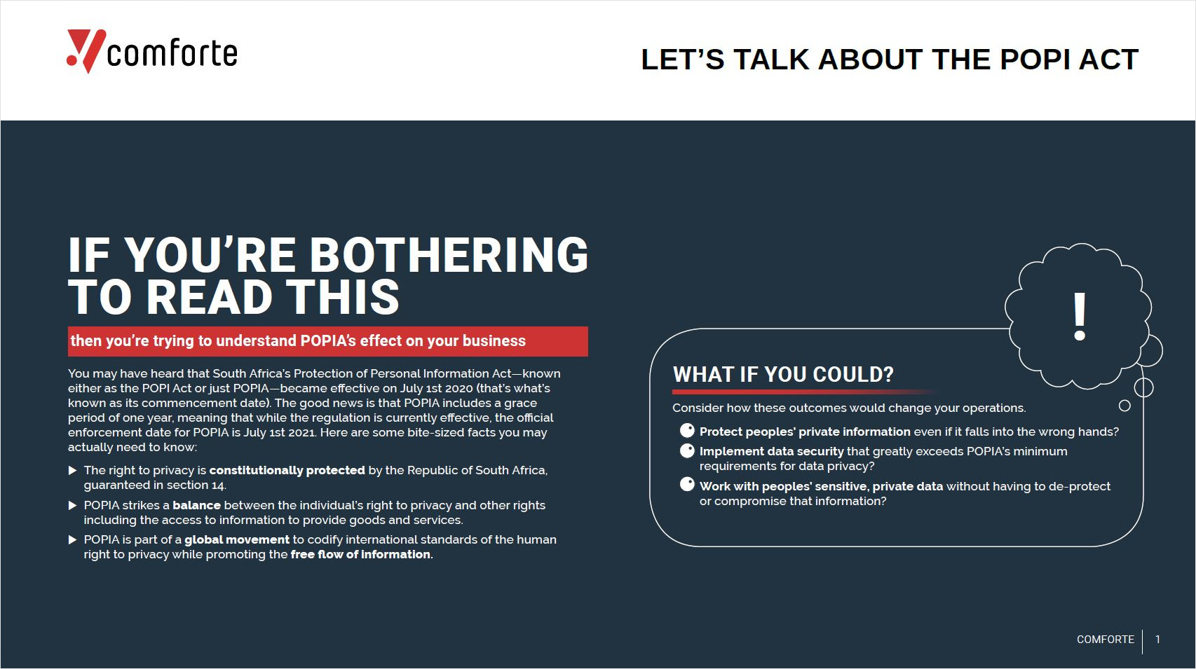 Fact Sheet: POPIA Regulations | comforte